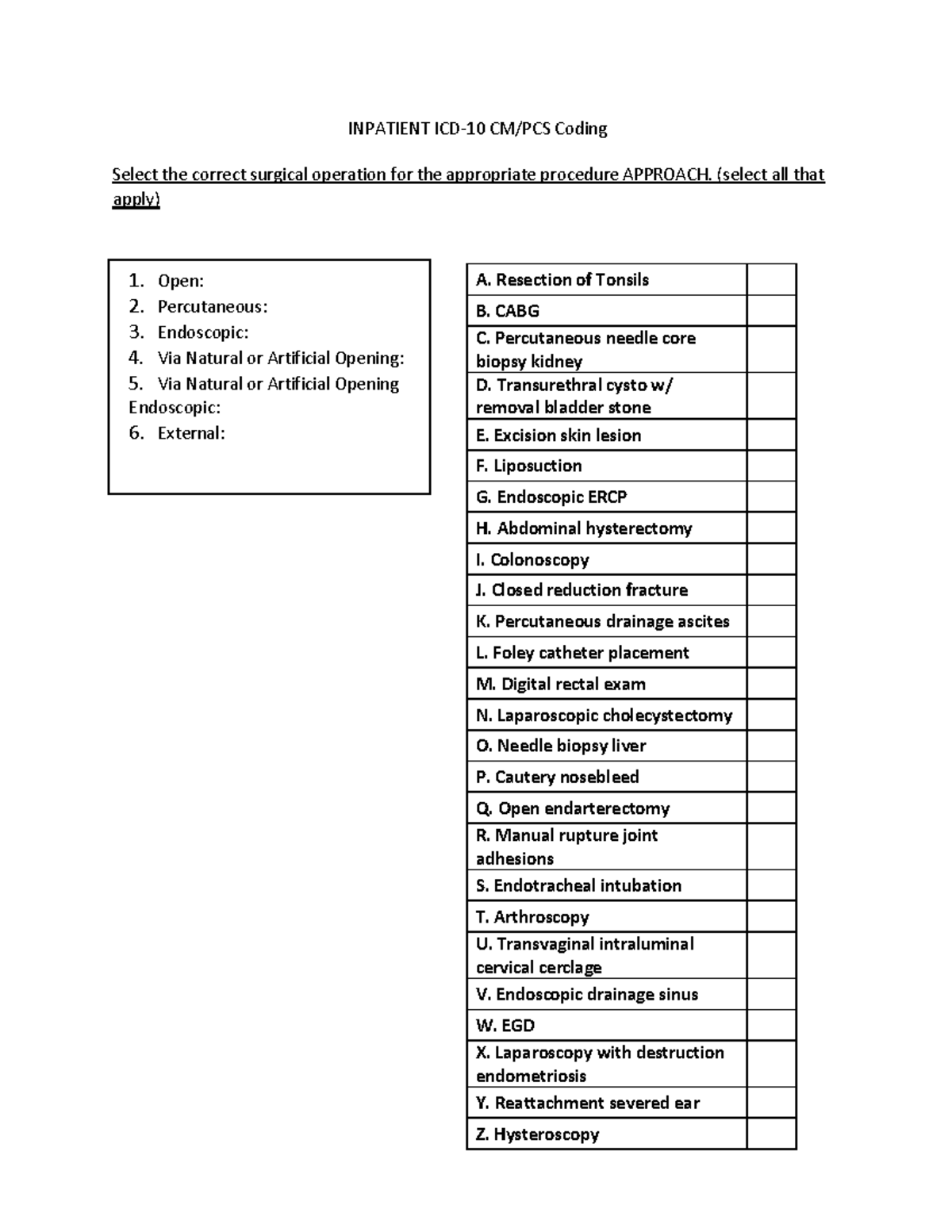 Inpatient ICD 10 CM And ICD 10 PCS Practice Test 2 INPATIENT ICD 10