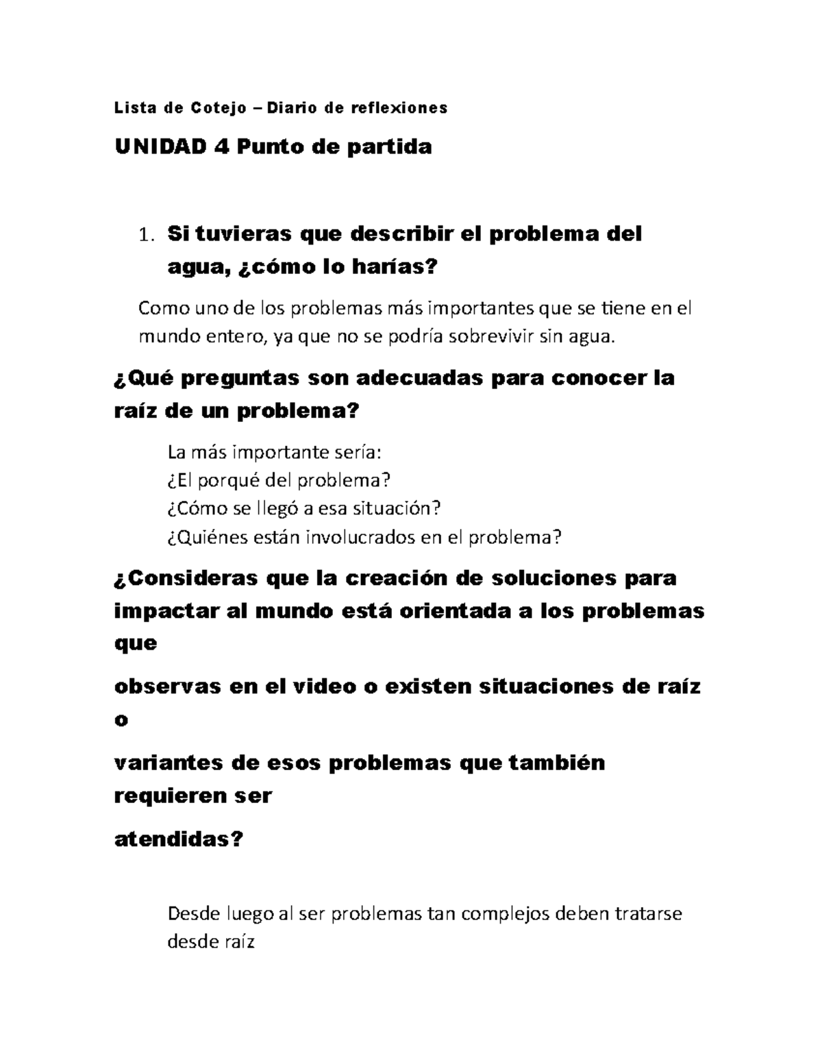 #4 mrpdiario - DIARIO DE REFLEXIONES ACT. 4 - Lista de Cotejo – Diario de reflexiones UNIDAD 4 ...