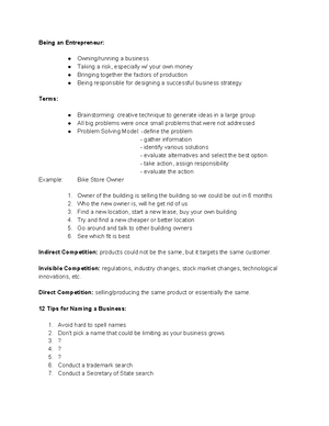 Untitled document-2-3 - Entrepreneurship Notes 12/15 Marketing is all ...