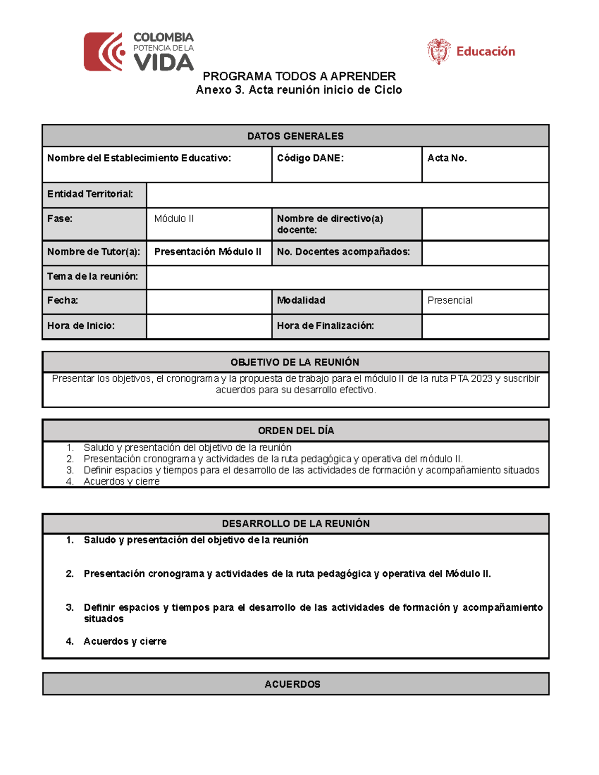 7 Anexo Formato Acta De Hechos Acuerdos Medidas Y Compromisos Images
