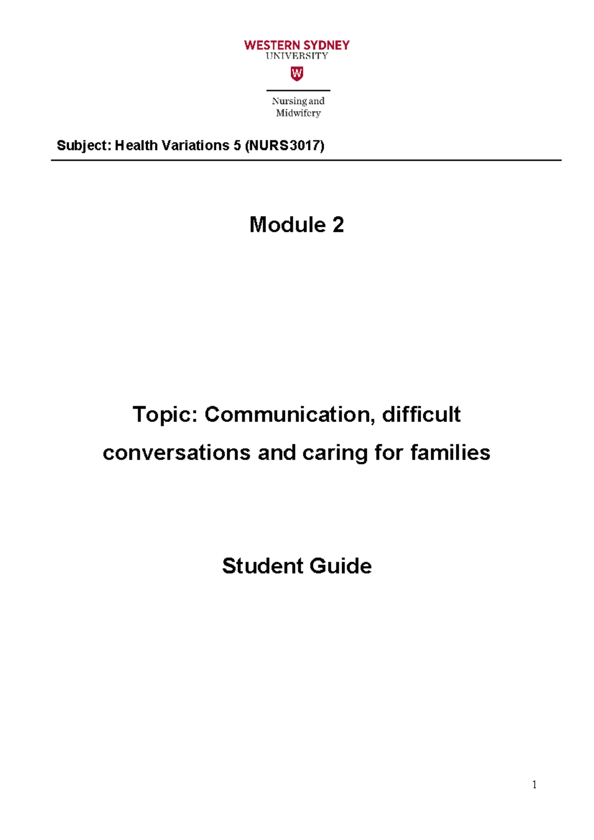 Tutorial Module 2-Communication difficult conversations Student 2024 Editable PDF - Module 2 ...