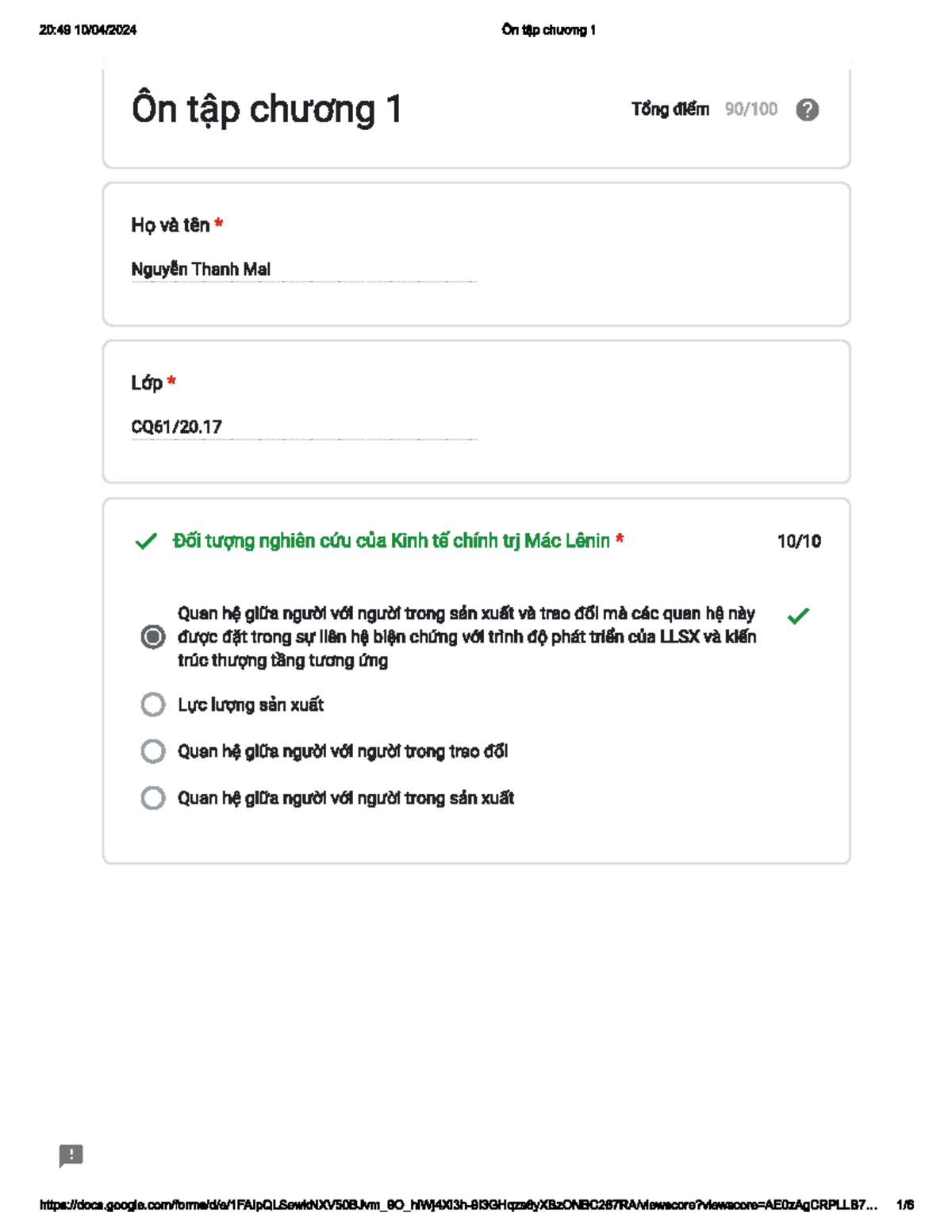 C1- Mai - KTCT - Kinh tế chính trị MLN - Studocu