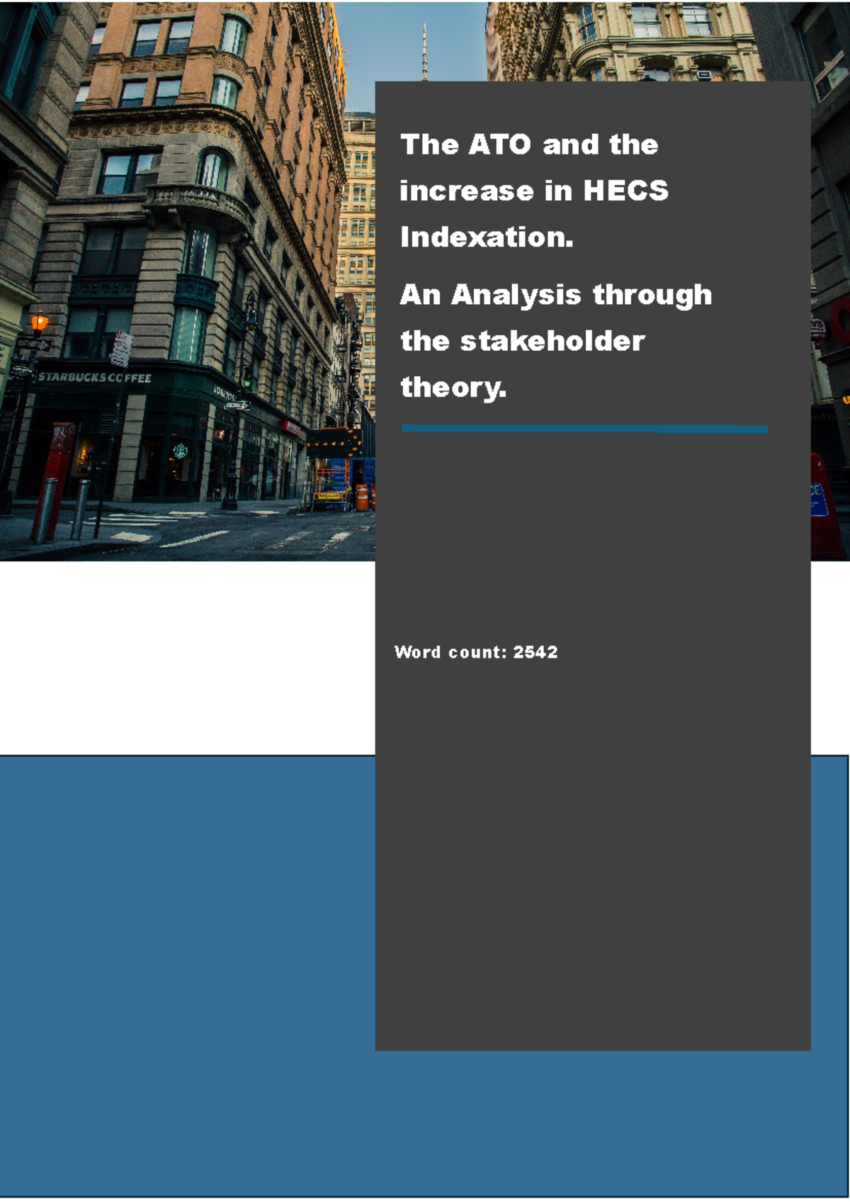 Assessment 2 UOTP - 85%+ - The ATO and the increase in HECS Indexation ...