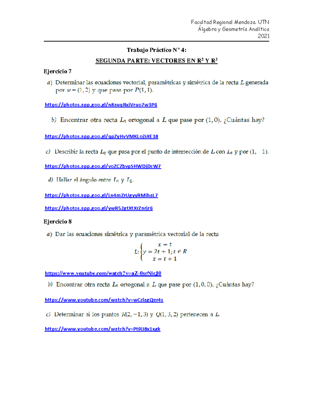 TP4 Parte B Resoluciones - Álgebra y Geometría Analítica 2021 Trabajo Práctico N° 4 : SEGUNDA ...