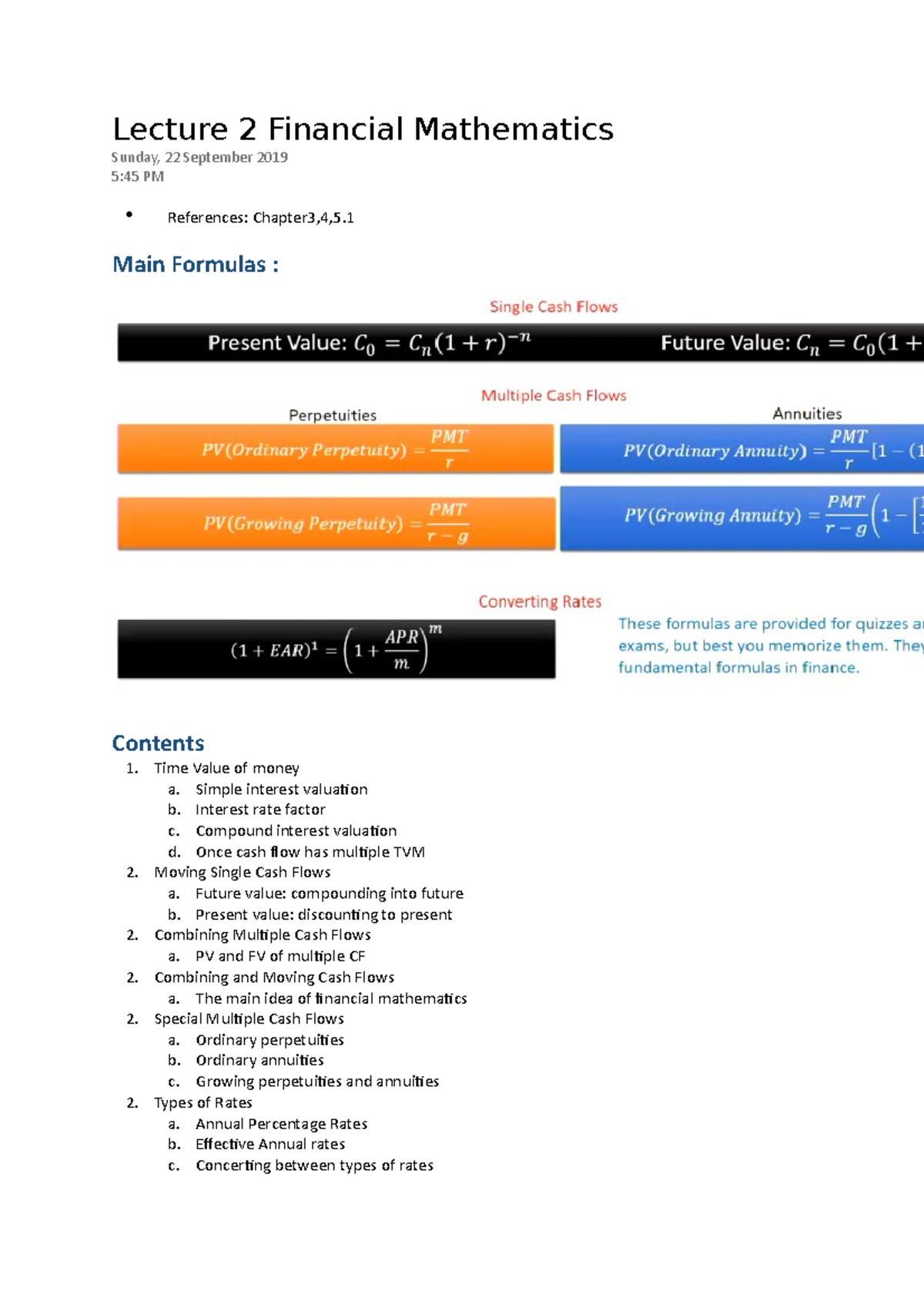 Lecture 2 Financial Mathematics - Lecture 2 Financial Mathematics ...