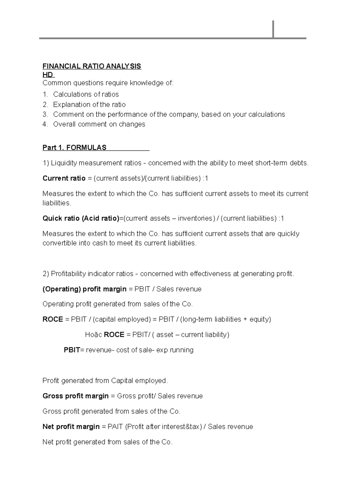 Financial ratio analysis - FINANCIAL RATIO ANALYSIS HD Common questions ...