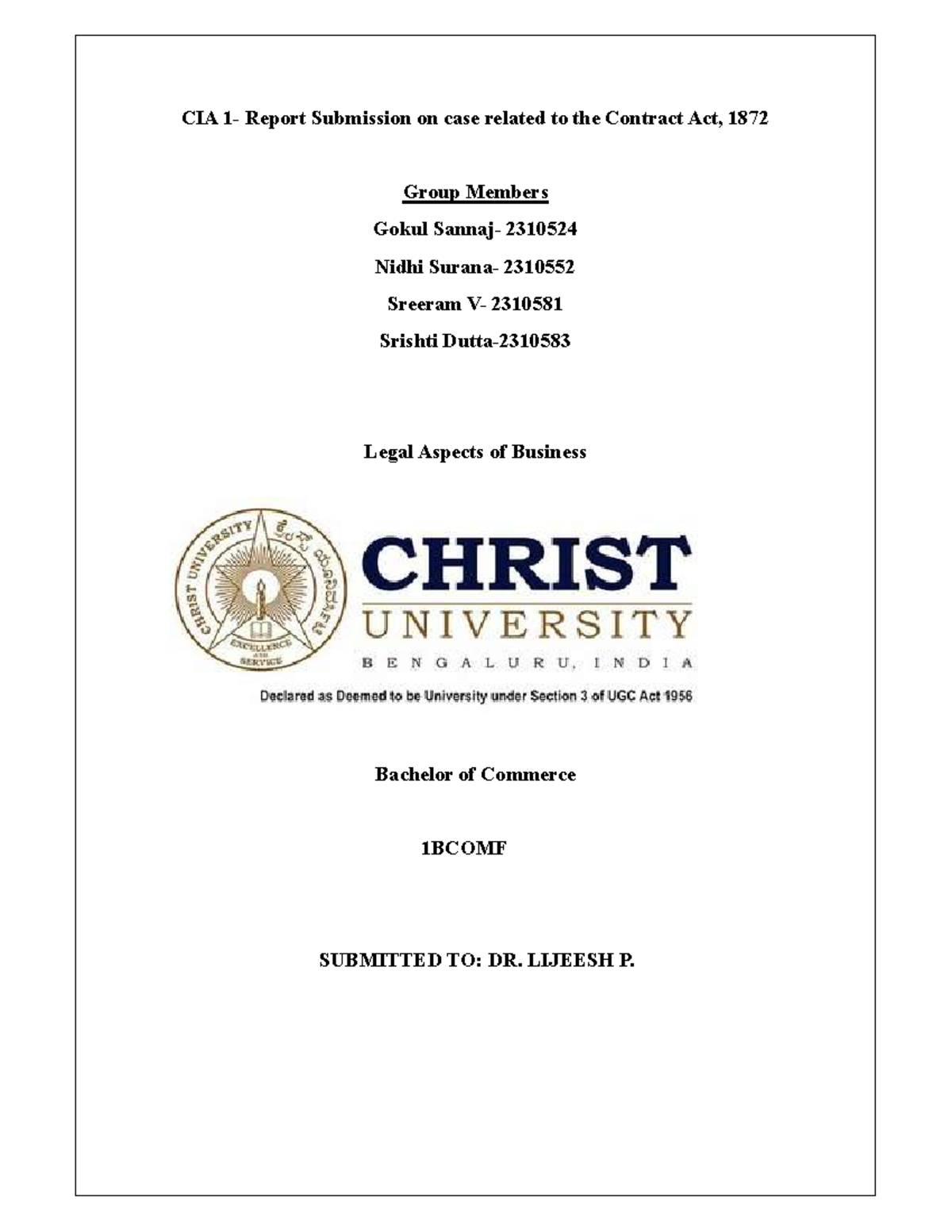 Harvey vs facey case LAB cia 1 - CIA 1- Report Submission on case ...