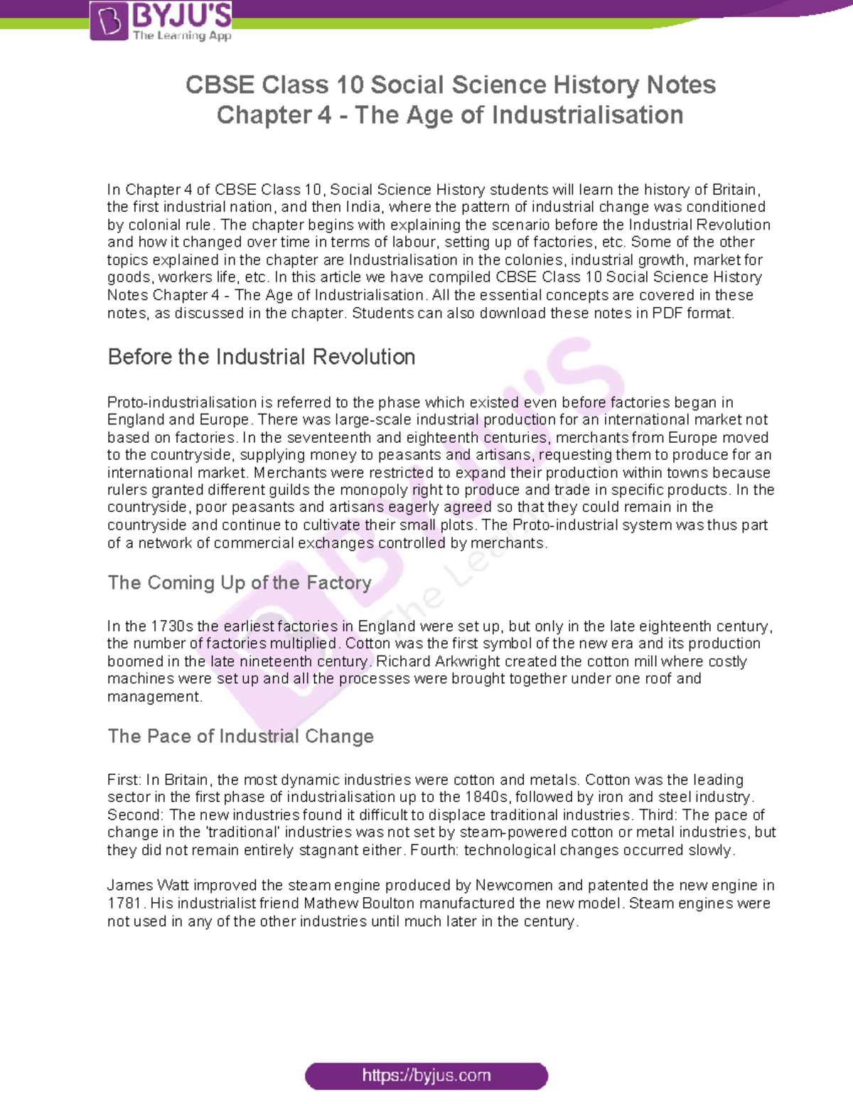 CBSE Class 10 Social Science History Notes Chapter 4 The Age of ...