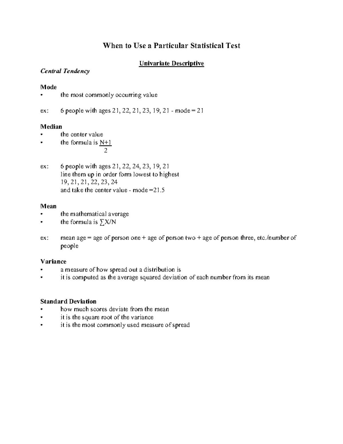 Statisticalanalysisflowchart When To Use A Particular Statistical
