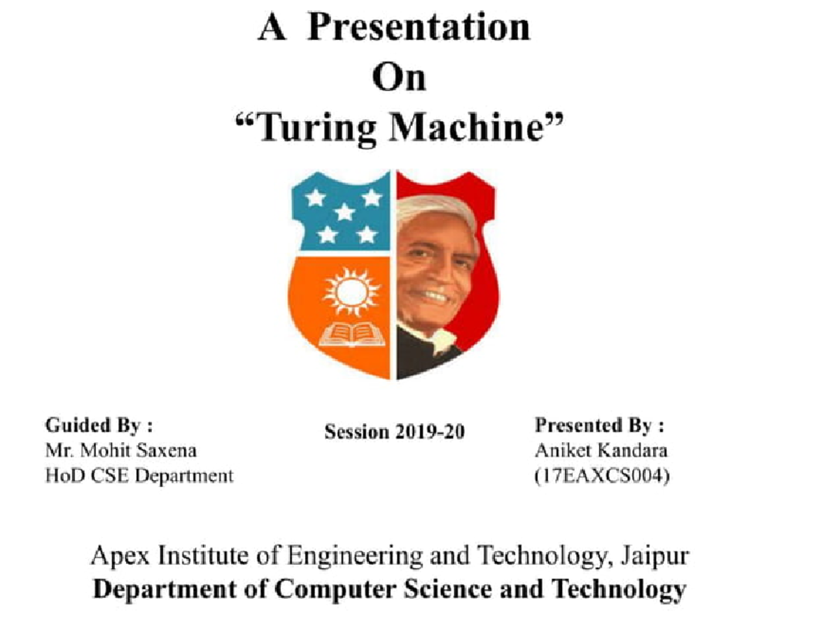 Turing-machine-174680746 - Computer fundamentals and problem solving ...