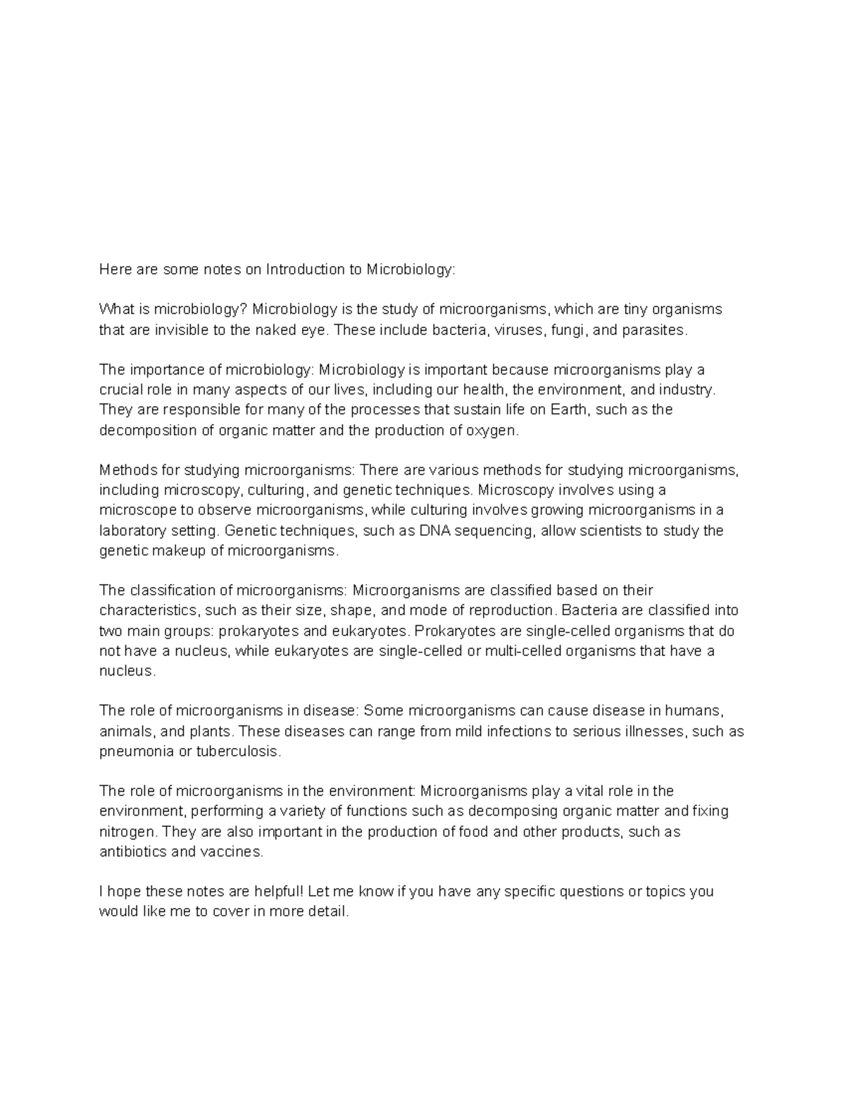 Introduction to Microbiology - These include bacteria, viruses, fungi ...