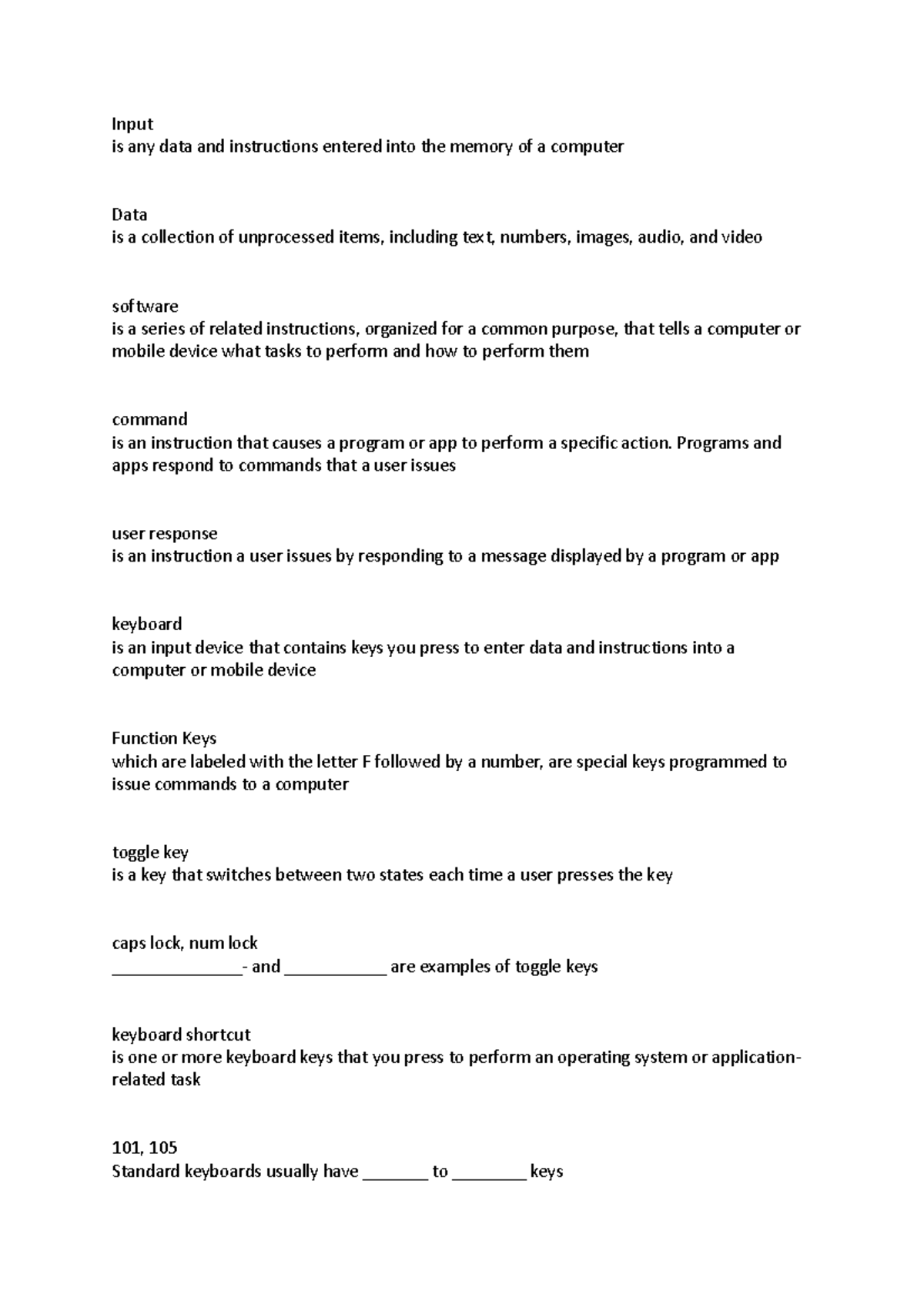 Chpt5 a - practise material with answers - Input is any data and ...