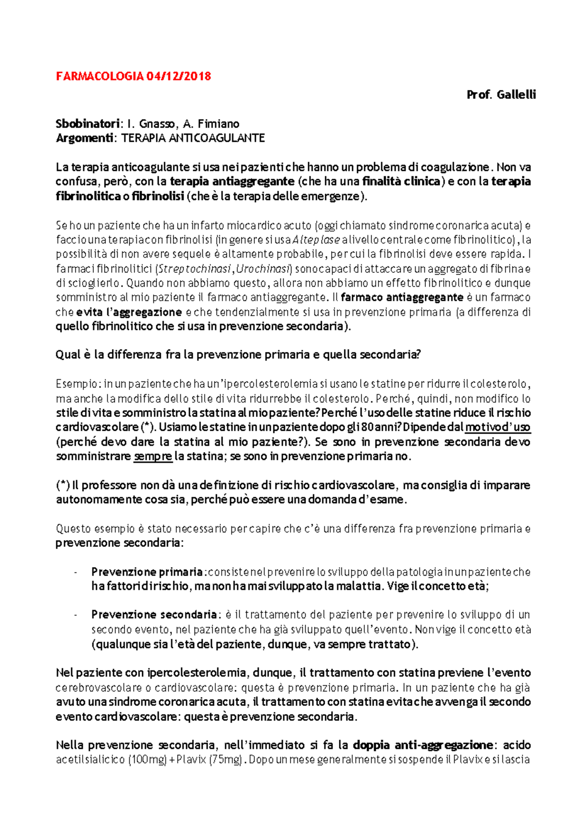 Lez. 17 Farm acologia - 04 - Warning: TT: undefined function: 32 FARMACOLOGIA 04/12/ Prof ...