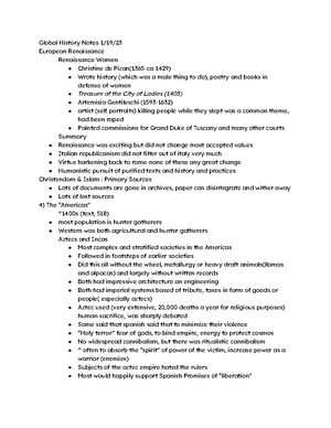 Global History collective notes - Global History in Steps Step 1 ...