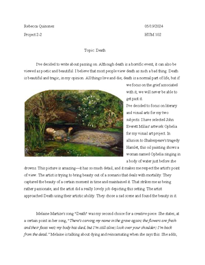 Hum 102 Module 1 short answer - Rebecca Quinones 05/12/ Module 1 Short ...