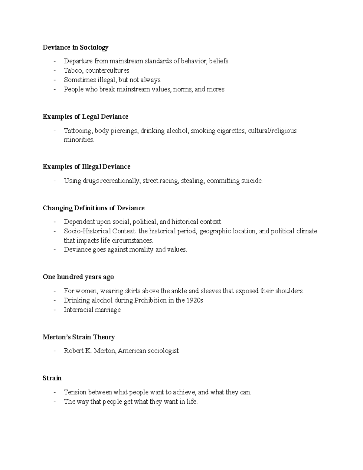 Deviance in Sociology 1 - Deviance in Sociology Departure from ...