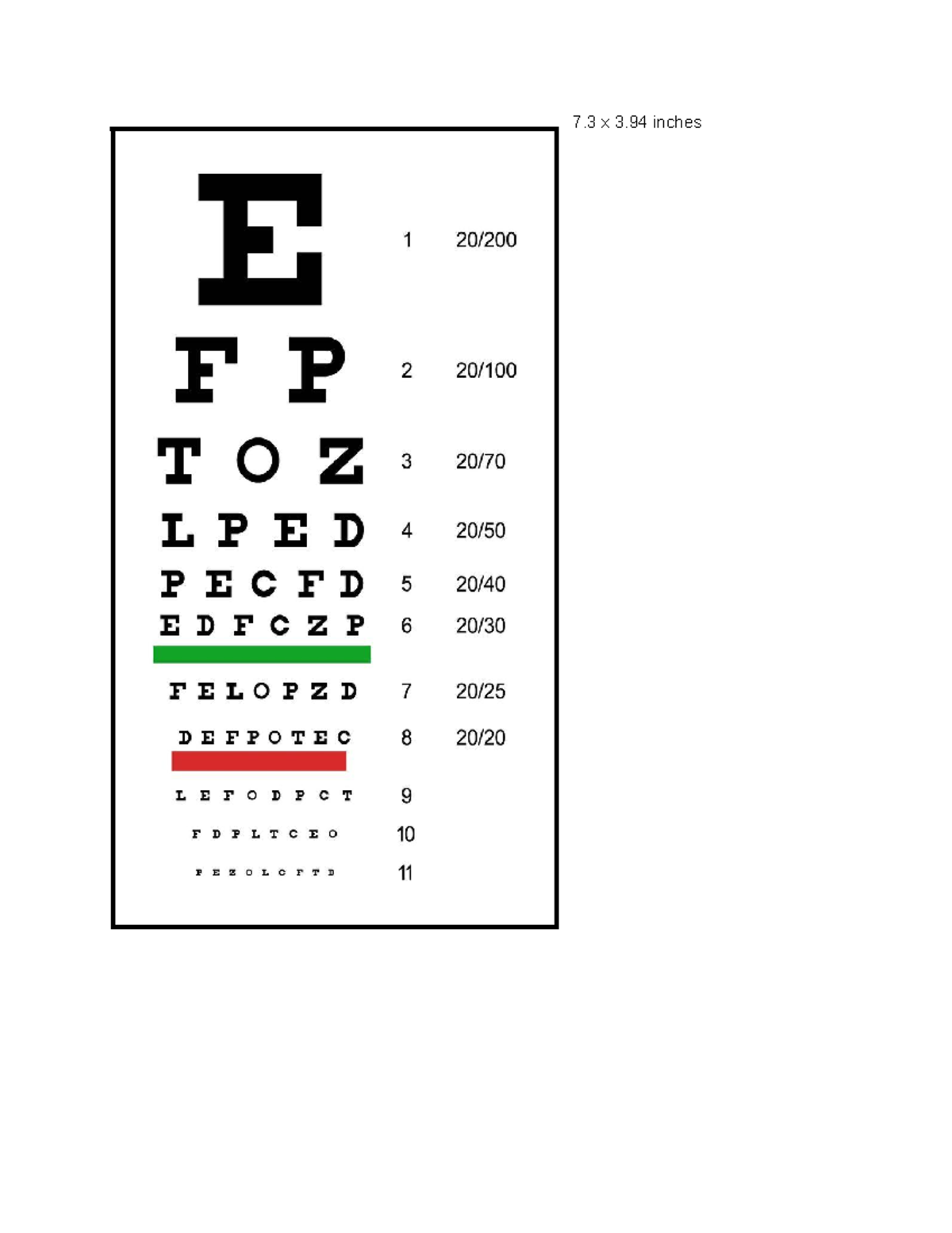 Pocket Snellen Chart - Fundamentals in Nursing Process - 7 X 3 inches E ...