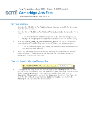 Excel 2016 Module 8: SAM Project 1b Advanced Functions and Conditional ...