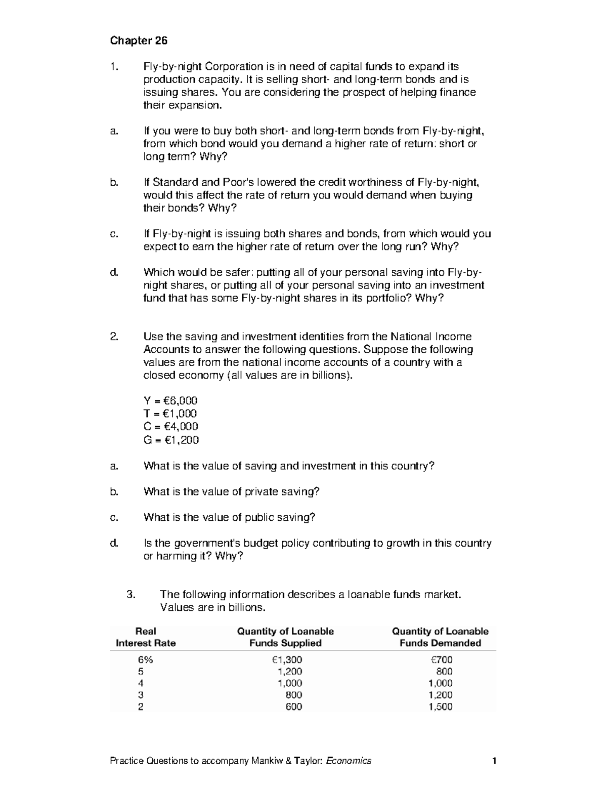 Week 4 pq26 Saving Investment Financial System - Practice Questions to ...