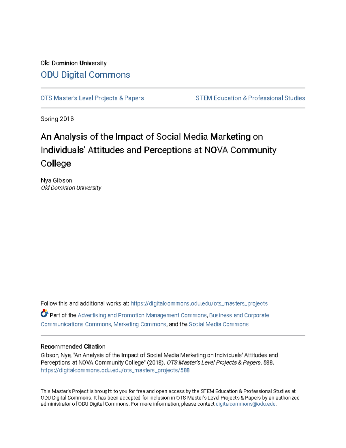 Questionnaire An Analysis of the Impact of Social Media Marketing on ...