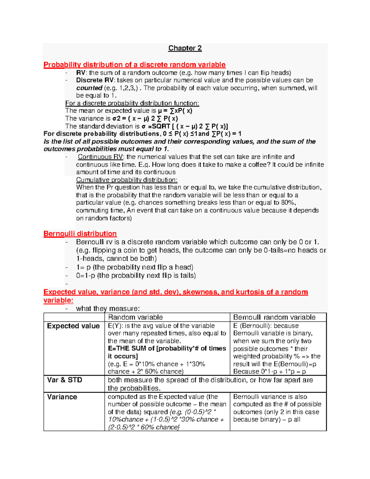 Probability Distribution of Random Variables - Studocu
