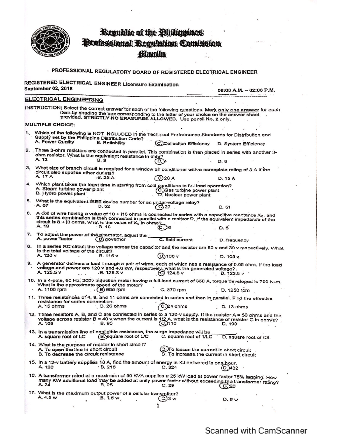 REE Board 2018 Major 1 - Good - PROFESSIONAL REGULATORY BOARD OF ...