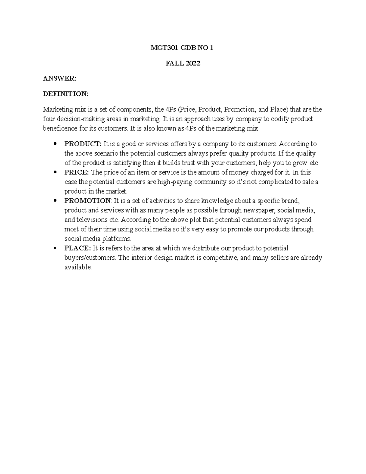 MGT301 GDB NO 1 - virtual university is best online university - MGT301 ...