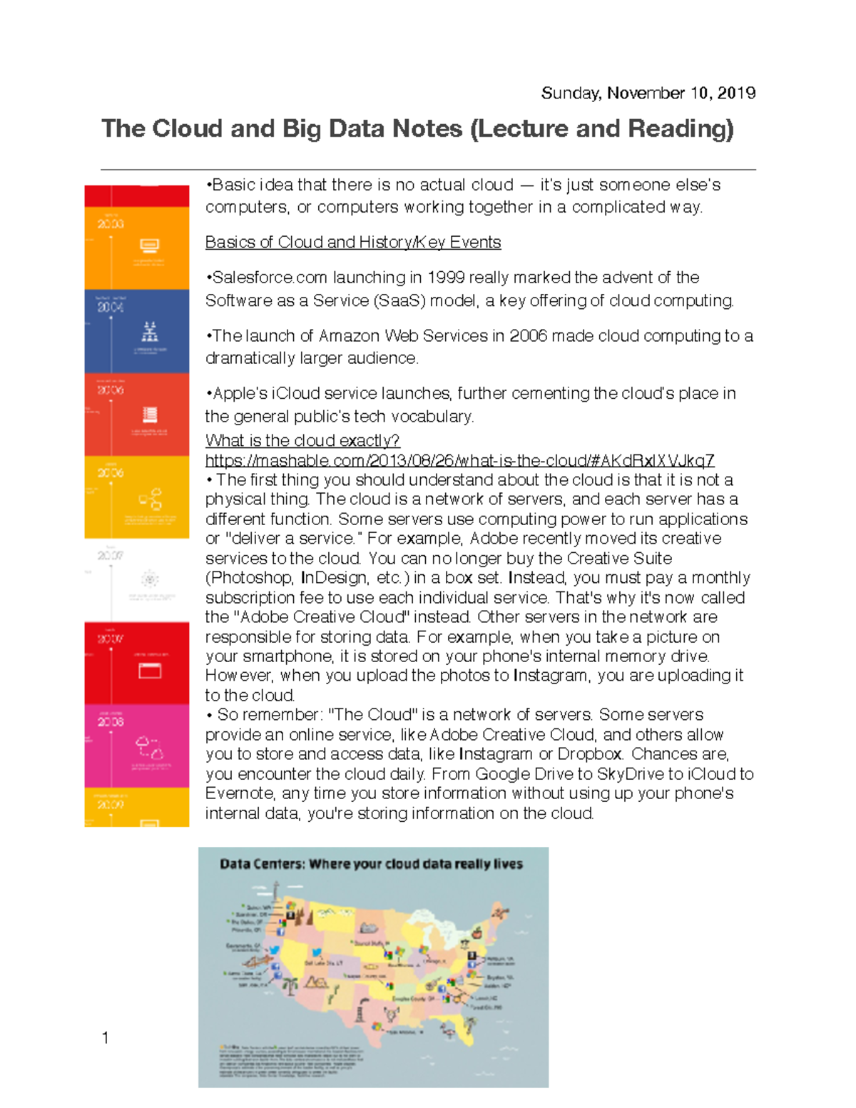 The Cloud and Big Data - Lecture notes case study - The Cloud and Big ...