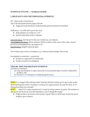 Evidence Themis outline - This outline discusses the Federal Rules of ...
