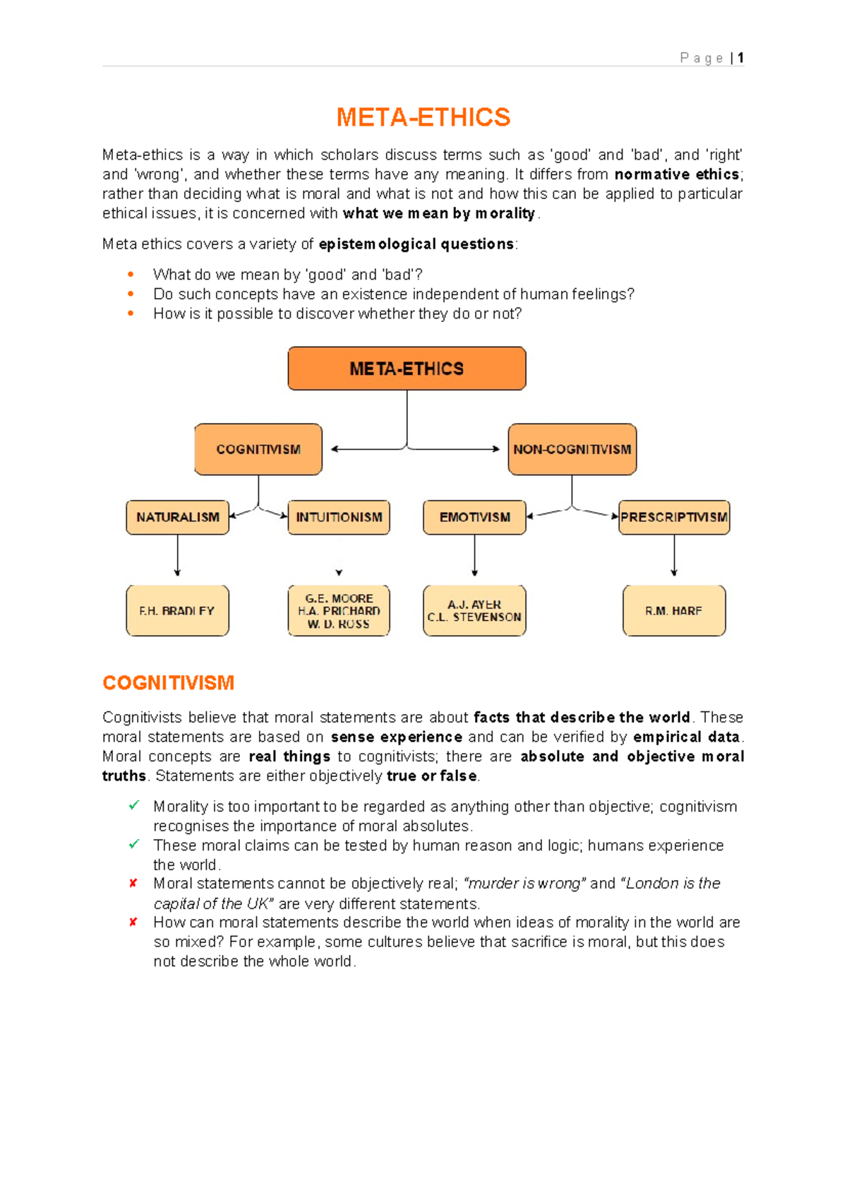 META Ethics - rtg - META-ETHICS Meta-ethics is a way in which scholars ...