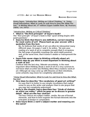 RQ4-Manet - Reading questions with answers - ART 332 A - ART OF THE ...