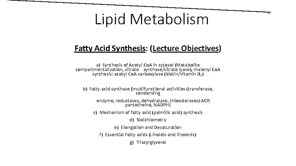 Lipid Metabolism-ppt - This is lecture material from Nova Southeastern ...