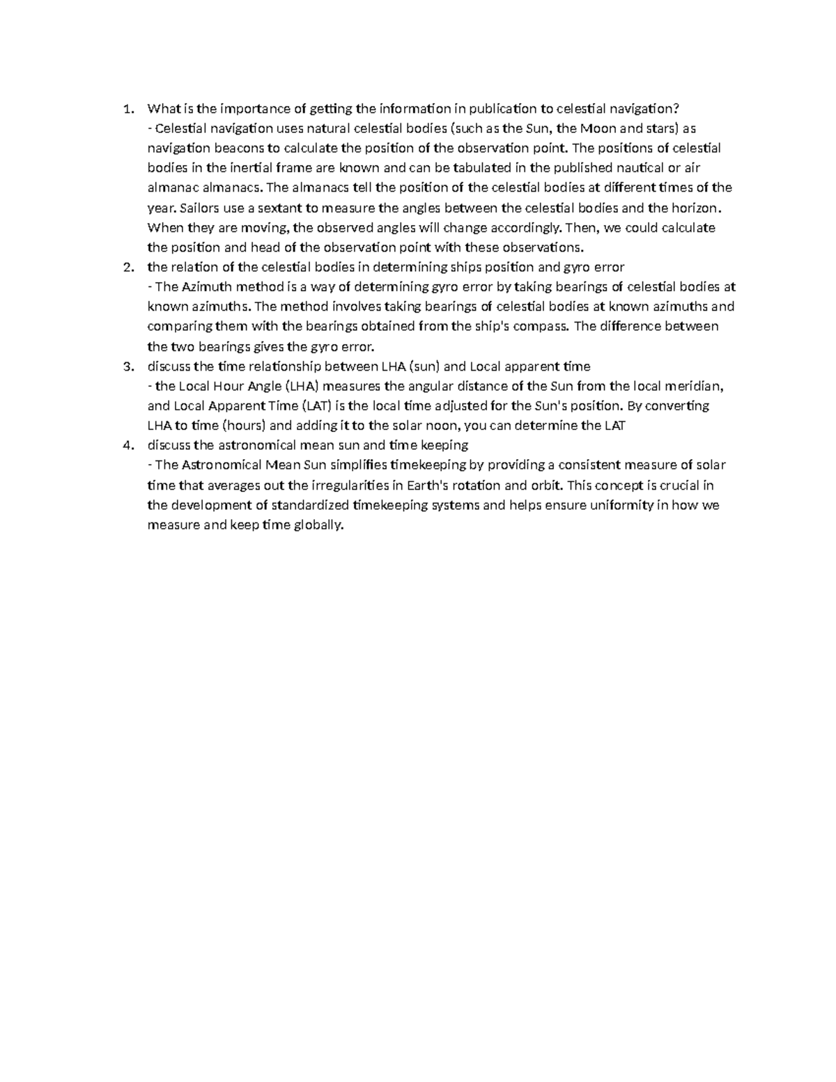 Nav 4 reviewer - What is the importance of getting the information in ...