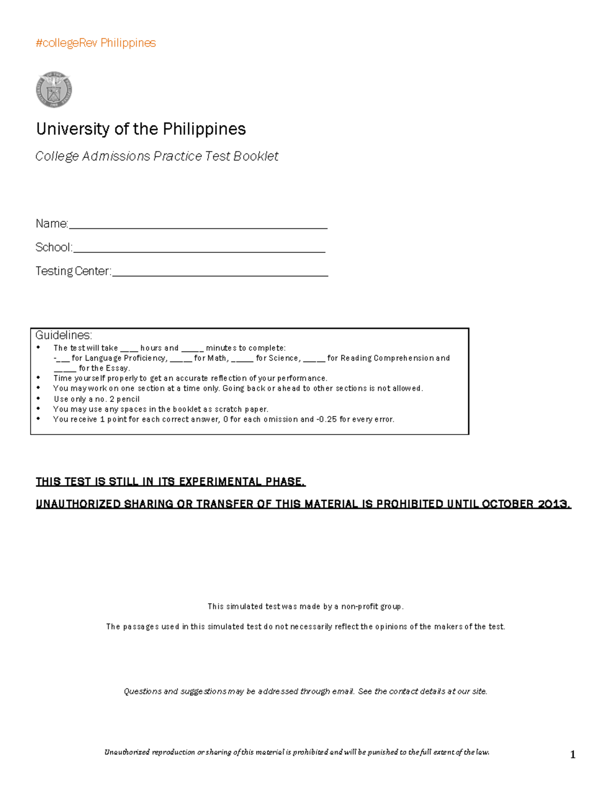 Upcat Practice - University of the Philippines College Admissions ...