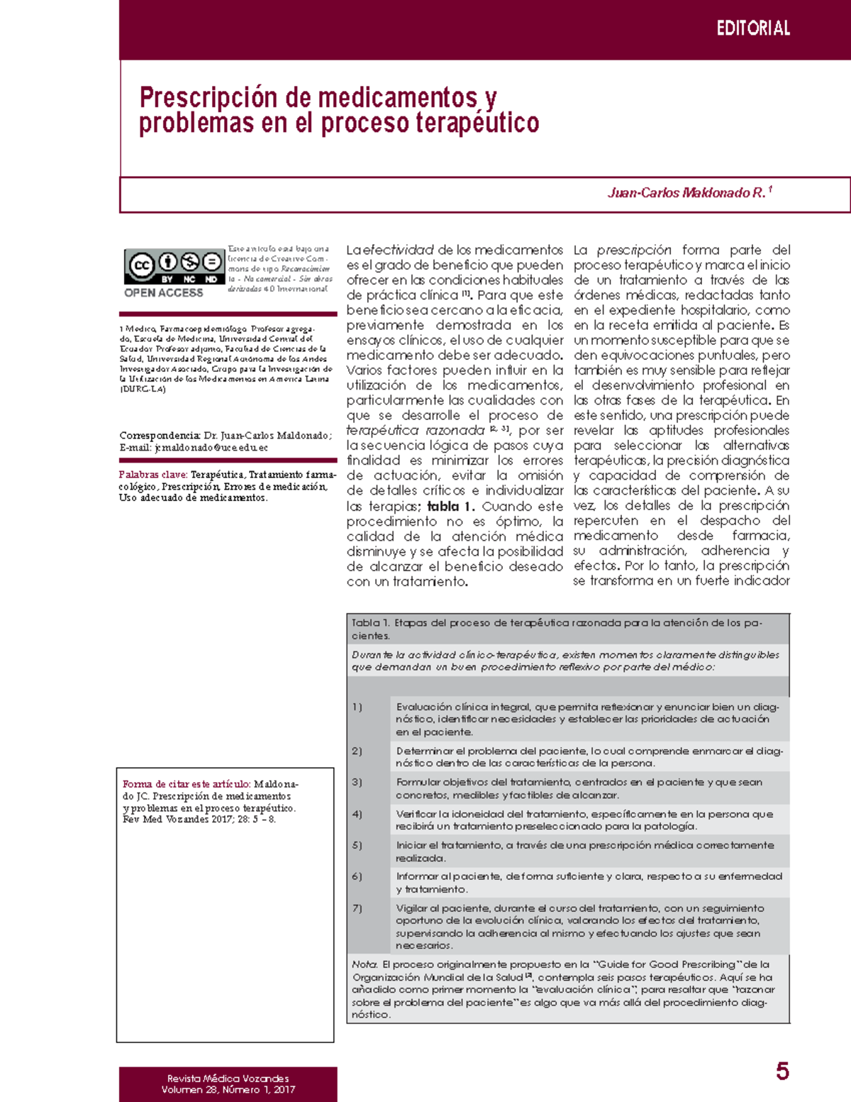 Preescripcion de medicamentos - Revista Médica Vozandes 5 La ...