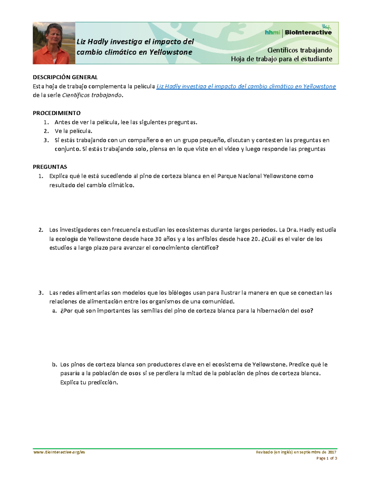 Cambio Climatico-Estudiante-CT - BioInteractive/es Revisado (en inglés ...