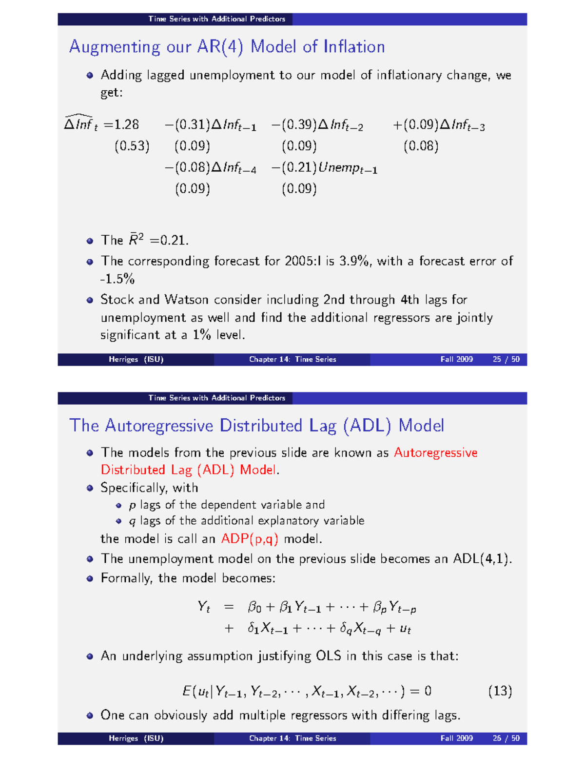 Lecture Notes Lecture Introduction To Times Series Regression And
