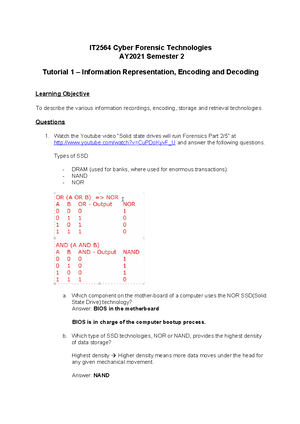 Cfort T03 - Tutorial - IT3152/IT2564 Cyber Forensic Technologies AY2021 ...