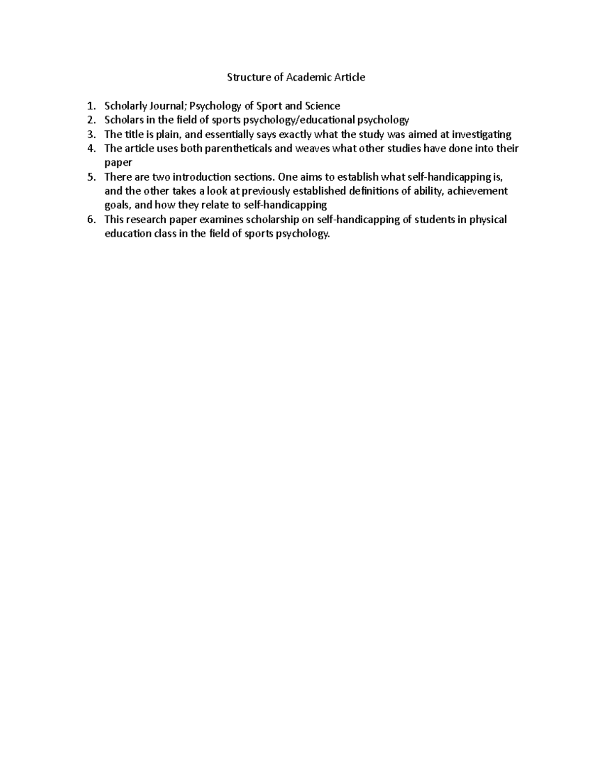 Structure of Academic Article - 2. 3. 4. Scholarly Journal; Psychology ...