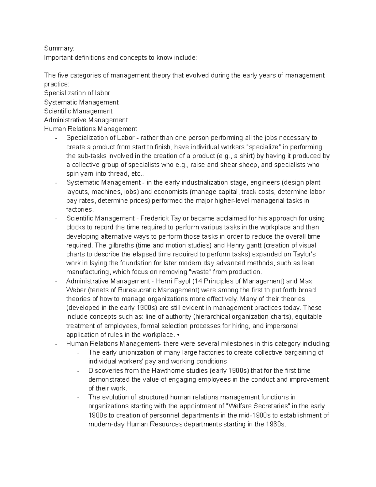 Intro to Management Chapter 2 Study Guide - Summary: Important ...