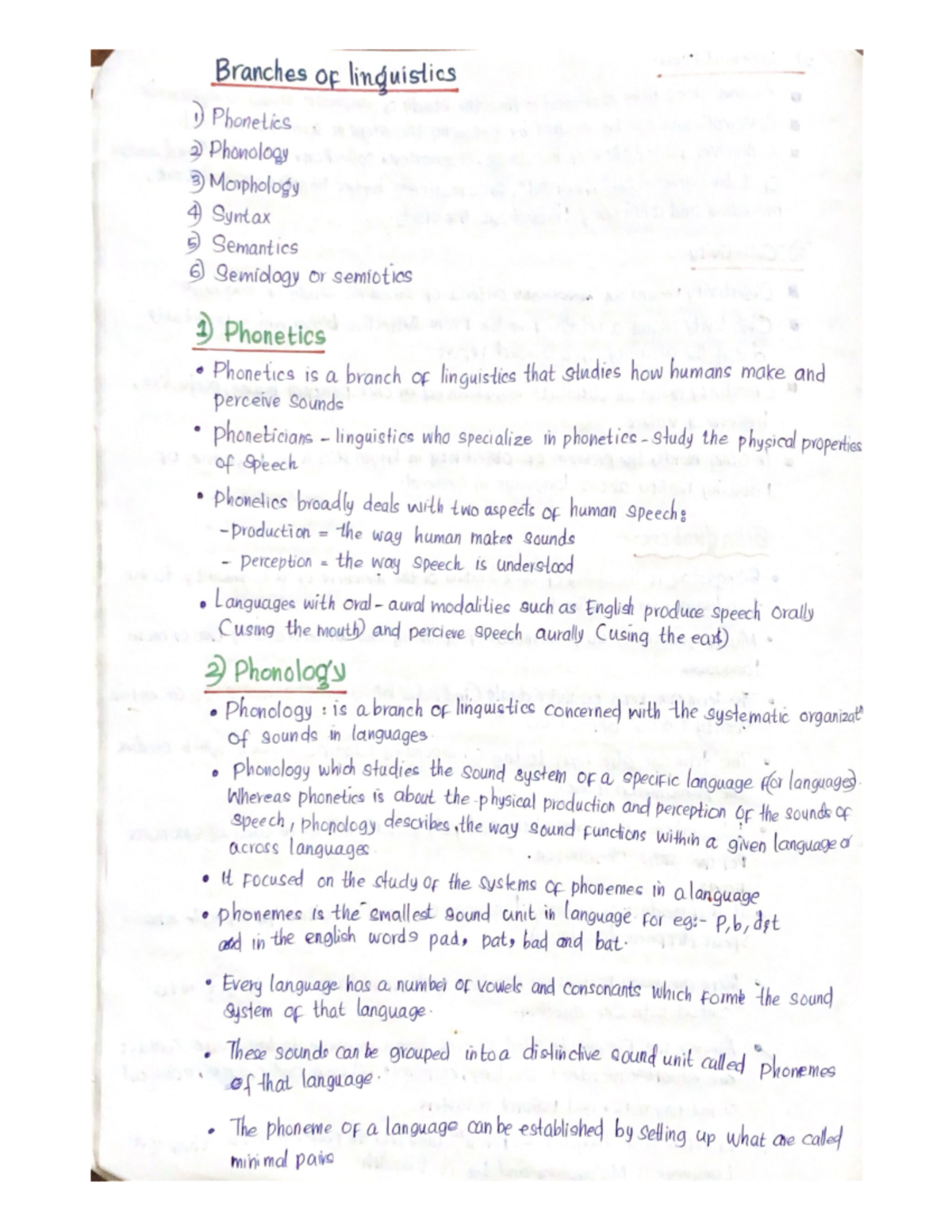 Branches of linguistics - B. A English language and literature - Studocu