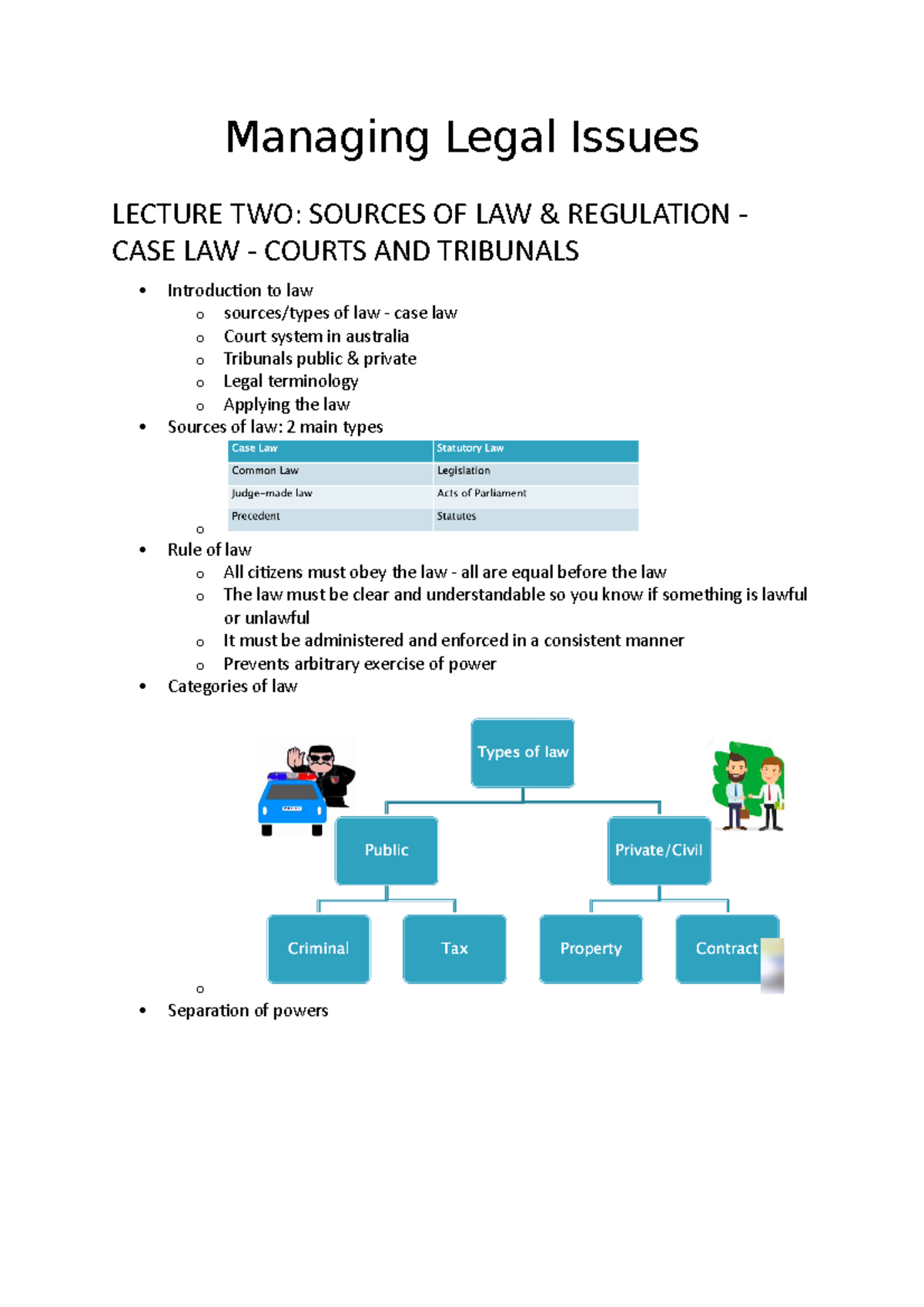 MLI lecture two - Managing Legal Issues LECTURE TWO: SOURCES OF LAW ...