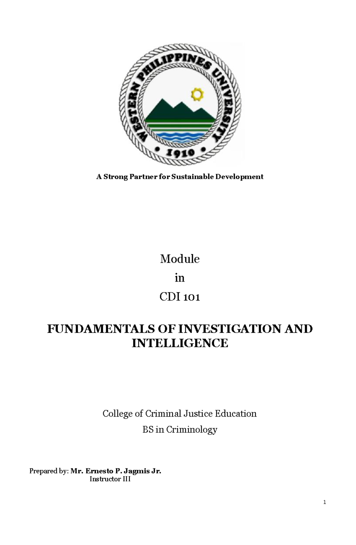 Chapter 4-CDI101-1 - N/A - A Strong Partner for Sustainable Development Module in CDI 101 - Studocu