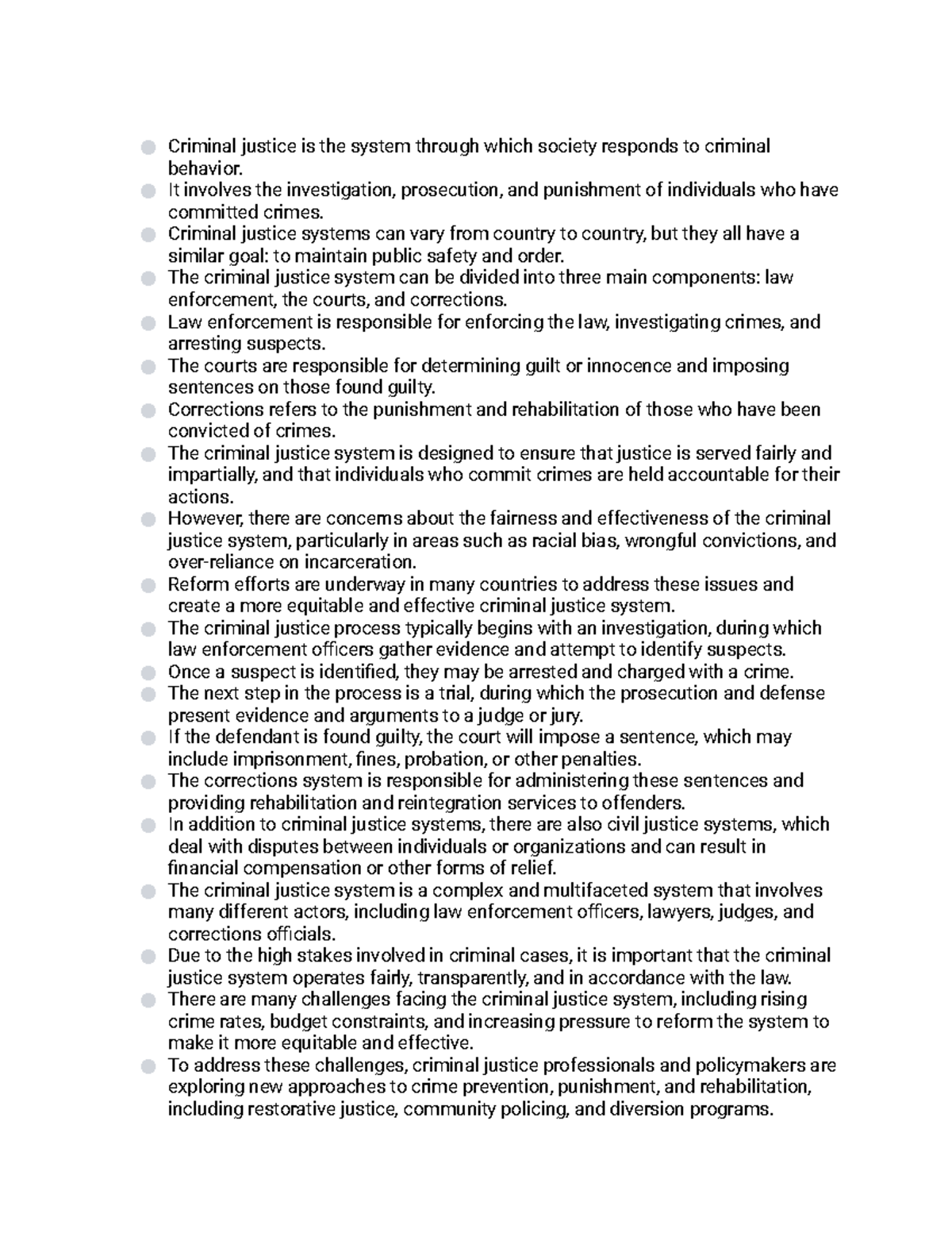 Criminal justice notes - Criminal justice is the system through which ...