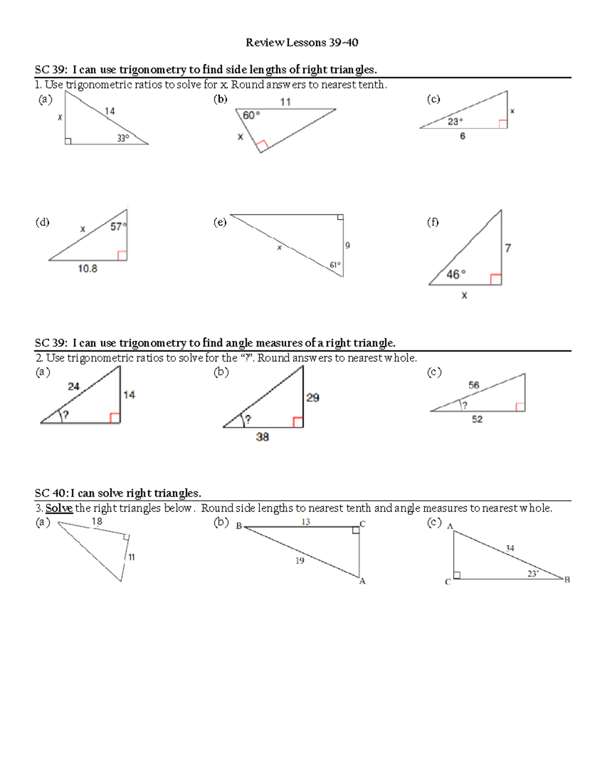 Online Review 39-40 - dadaw - Review Lessons 39- 40 SC 39: I can use ...