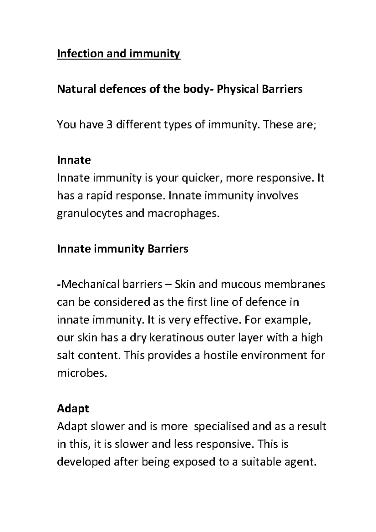 Infection and immunity lecture 3 - Warning: TT: undefined function: 32 Warning: TT: undefined ...