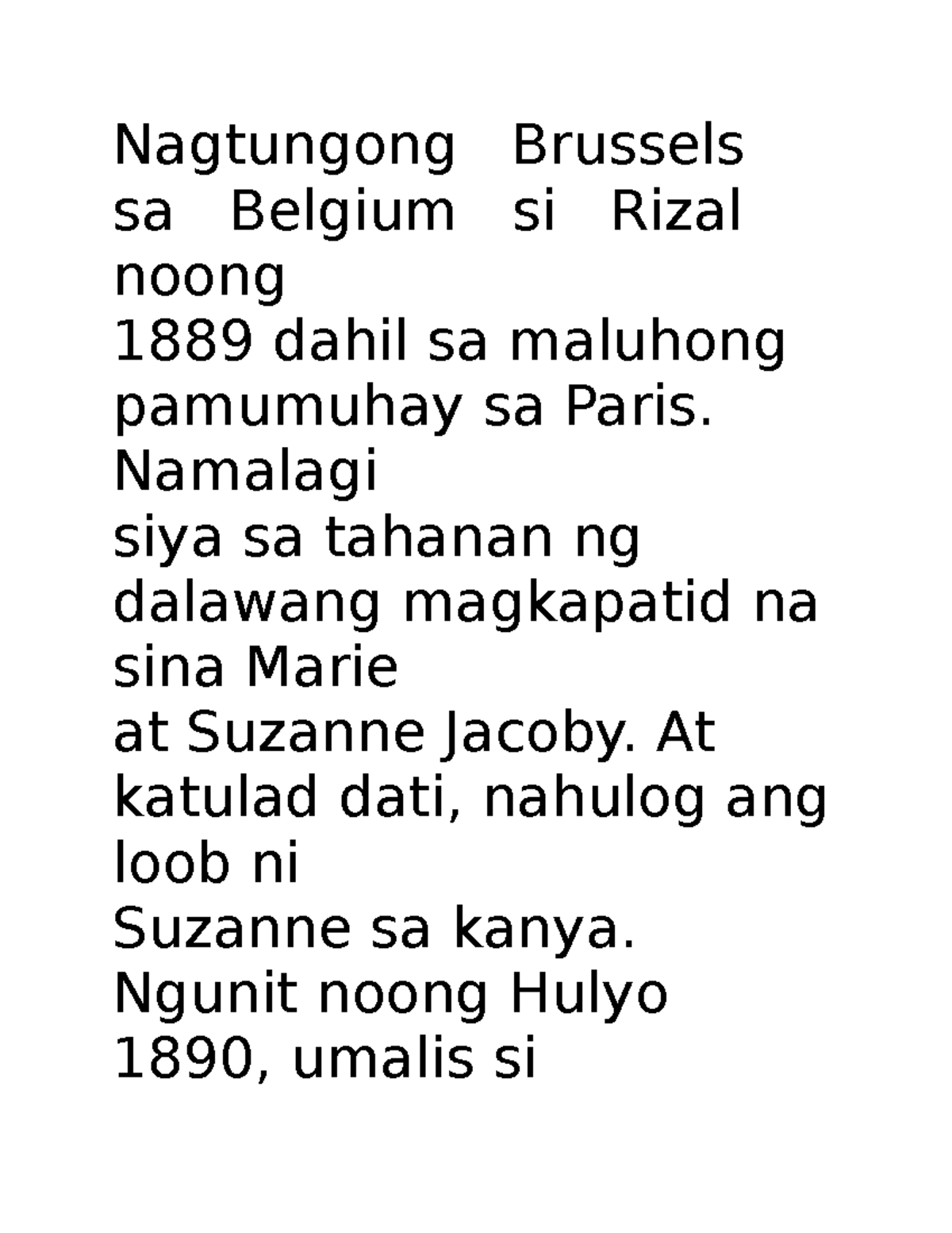 Jacoby and Perez - Nagtungong Brussels sa Belgium si Rizal noong 1889 ...