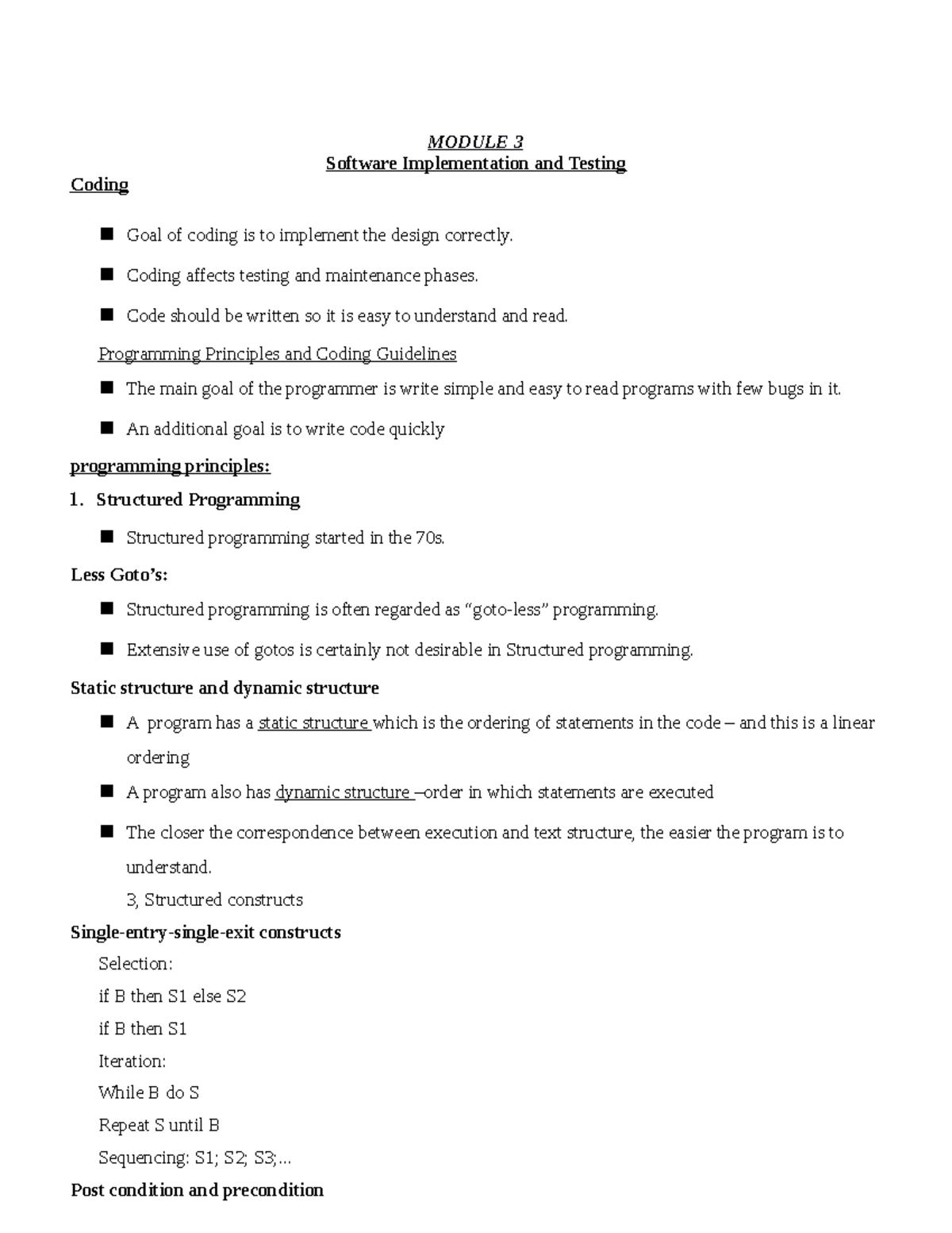 PMSE mod 3(chackomash-1) - MODULE 3 Software Implementation and Testing ...