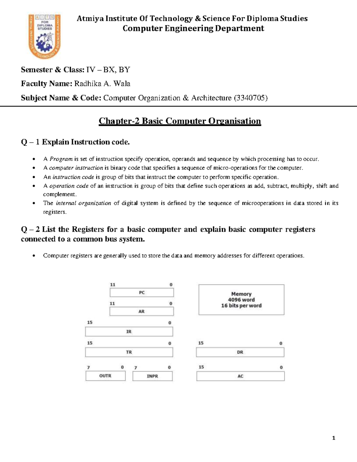 Unit 2 Unit 2 Computer Engineering Department Semester And Class Iv Bx By Faculty Name