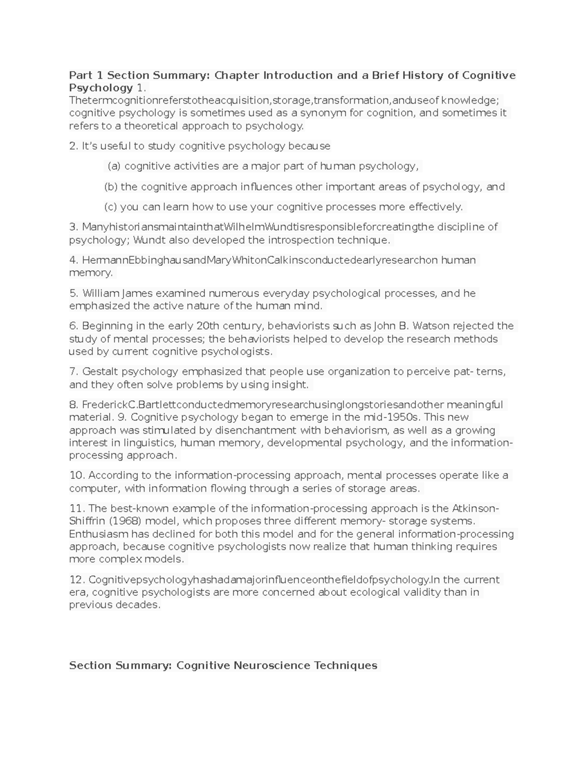 Chapter 2 summary and questions - Part 1 Section Summary: Chapter ...